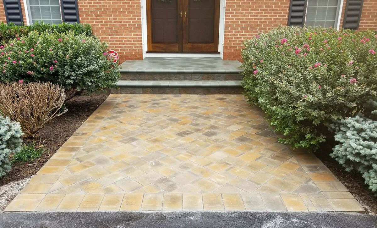 Paver Front Entry in Annapolis Maryland - Three Little Birds Outdoor Living