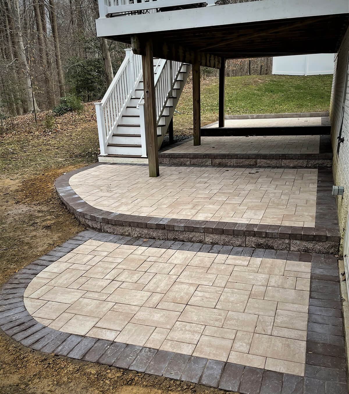 Four tier Paver Patio in Gambrills, MD - Three Little Birds Outdoor Living