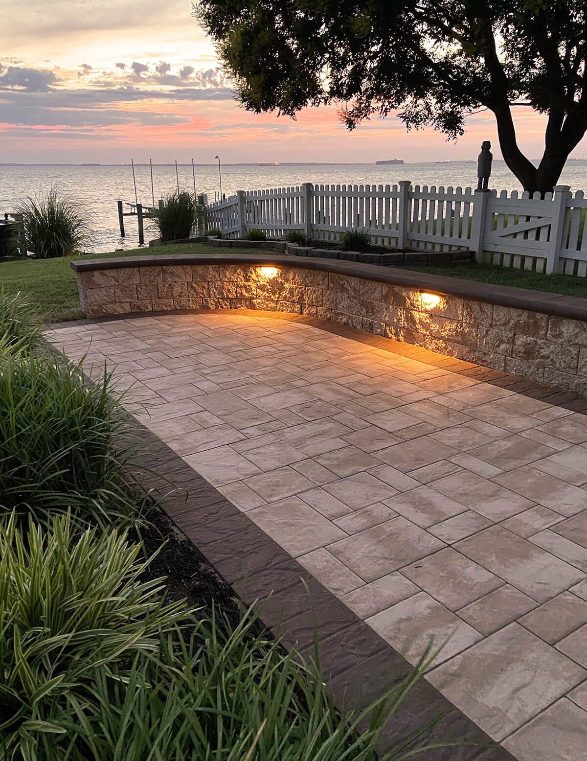 Waterfront Paver Patio and Retaining Wall in Stevensville - Three ...