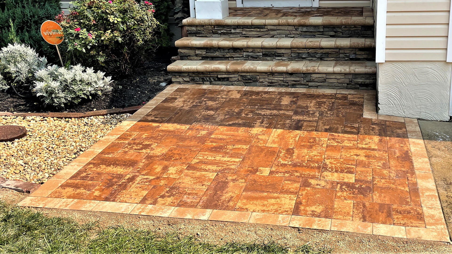 Paver Porch Overlay and Sidewalk in Severn MD - Three Little Birds ...