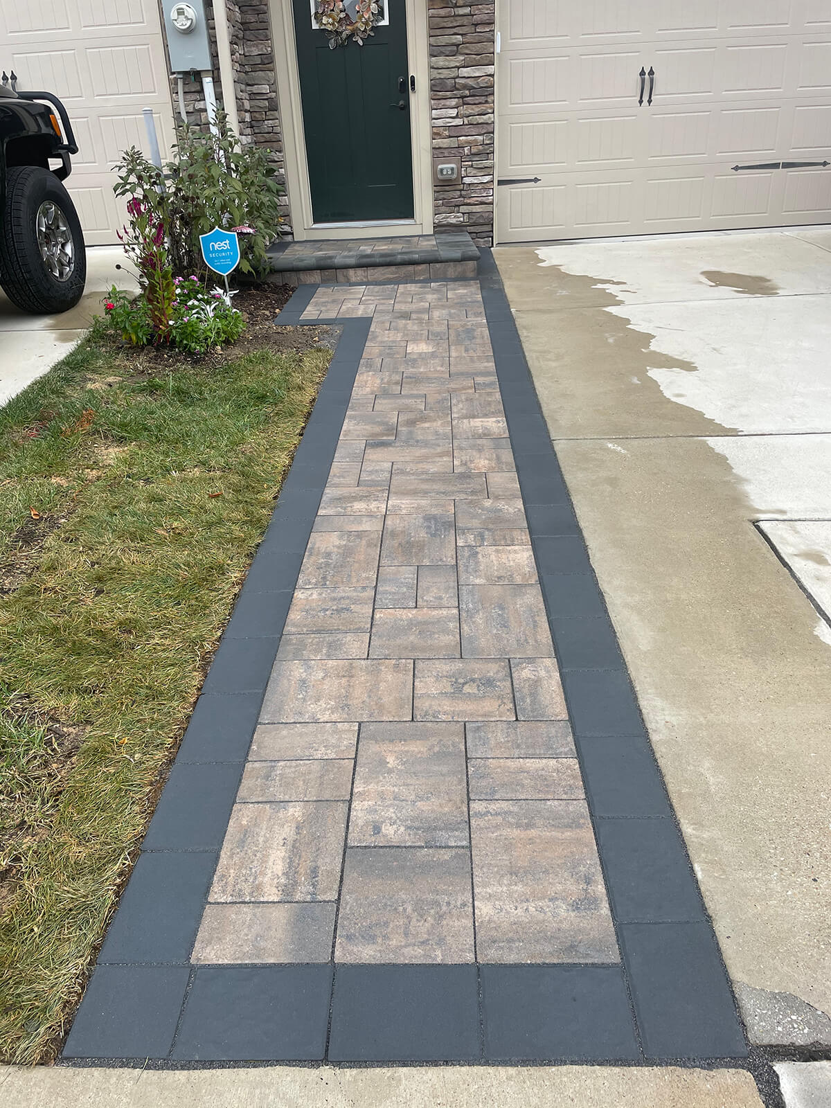 Paver Sidewalk, Porch Overlay, and Under-Deck Paver Patio in ...