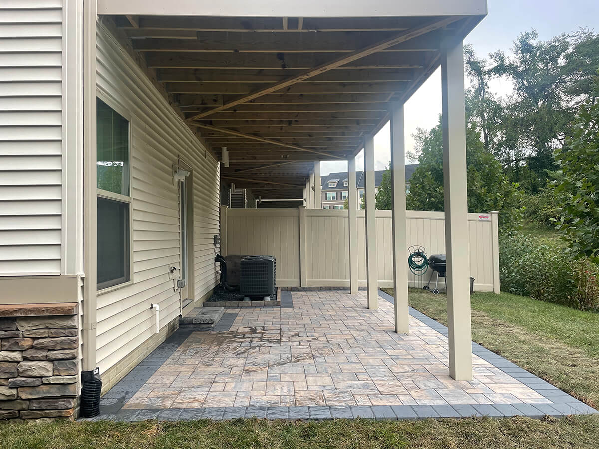 Paver Sidewalk, Porch Overlay, and Under-Deck Paver Patio in ...