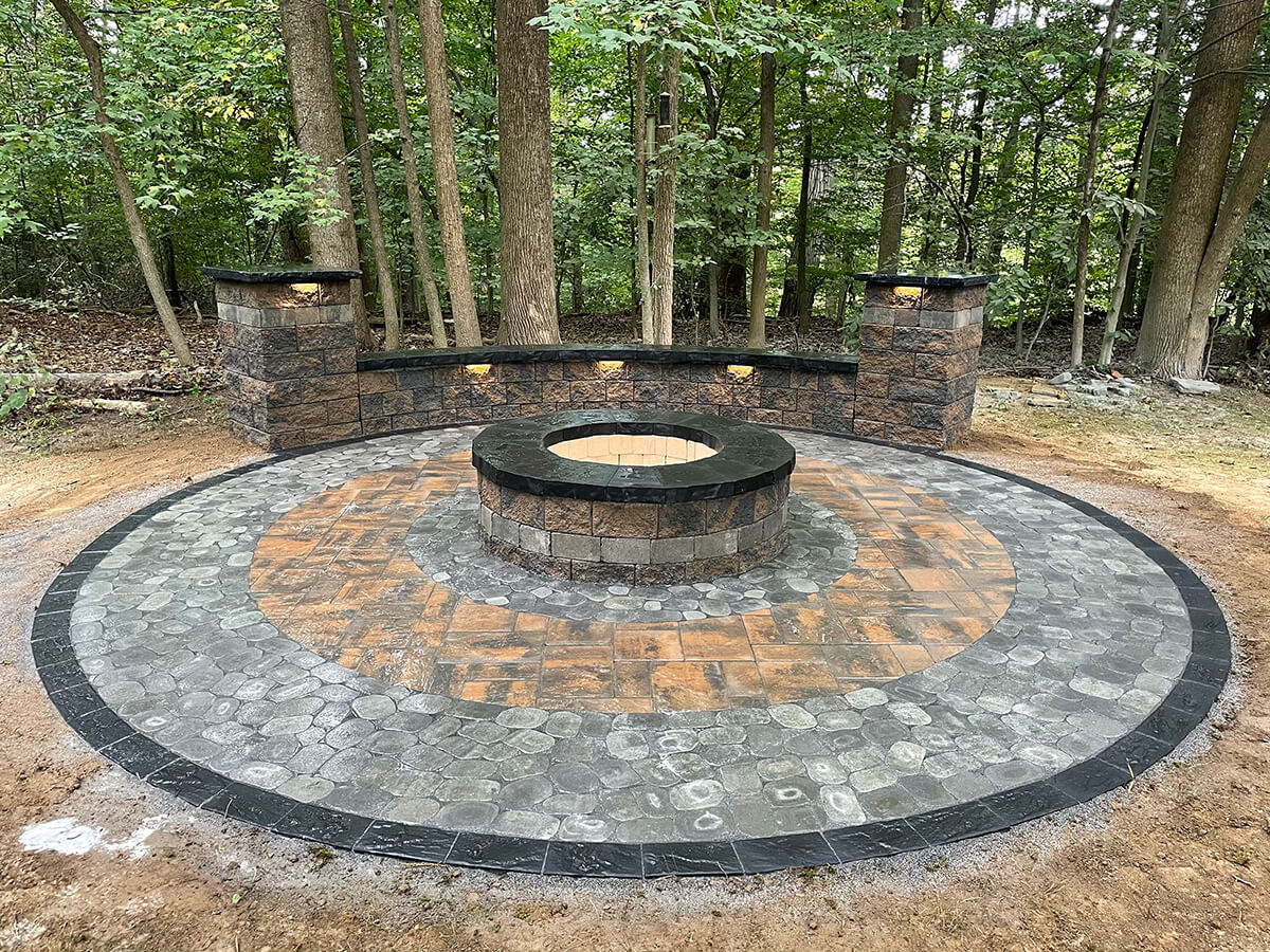 Circle Paver Patio and Fire Pit in Annapolis, MD - Three Little Birds ...