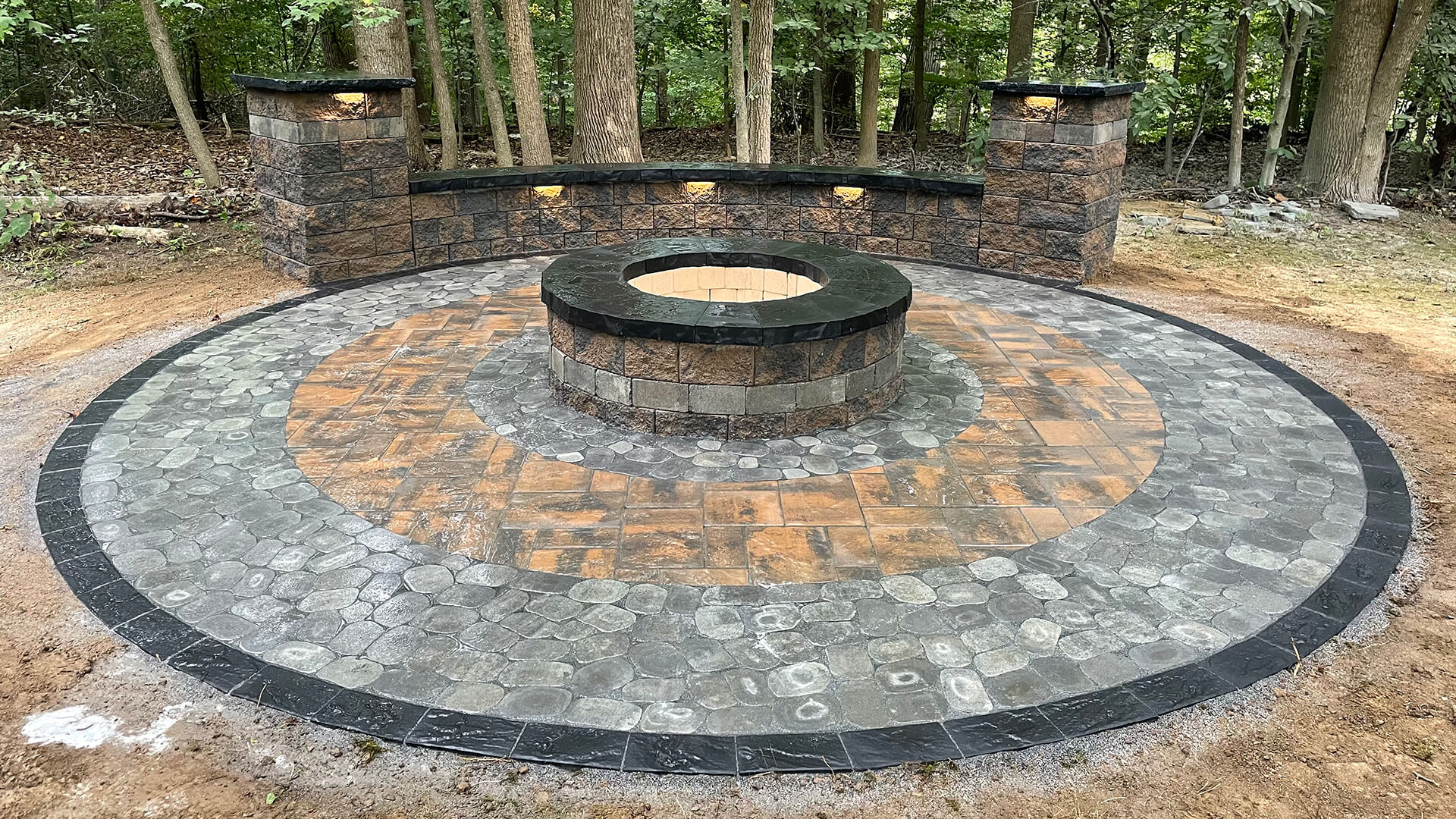 Circle Paver Patio and Fire Pit in Annapolis, MD - Three Little Birds ...