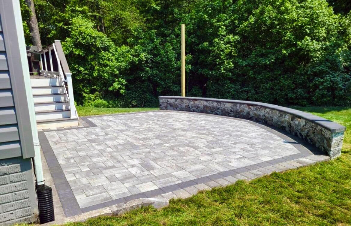 Backyard Paver Patio and Sitting Wall in Millersville, MD - Three ...