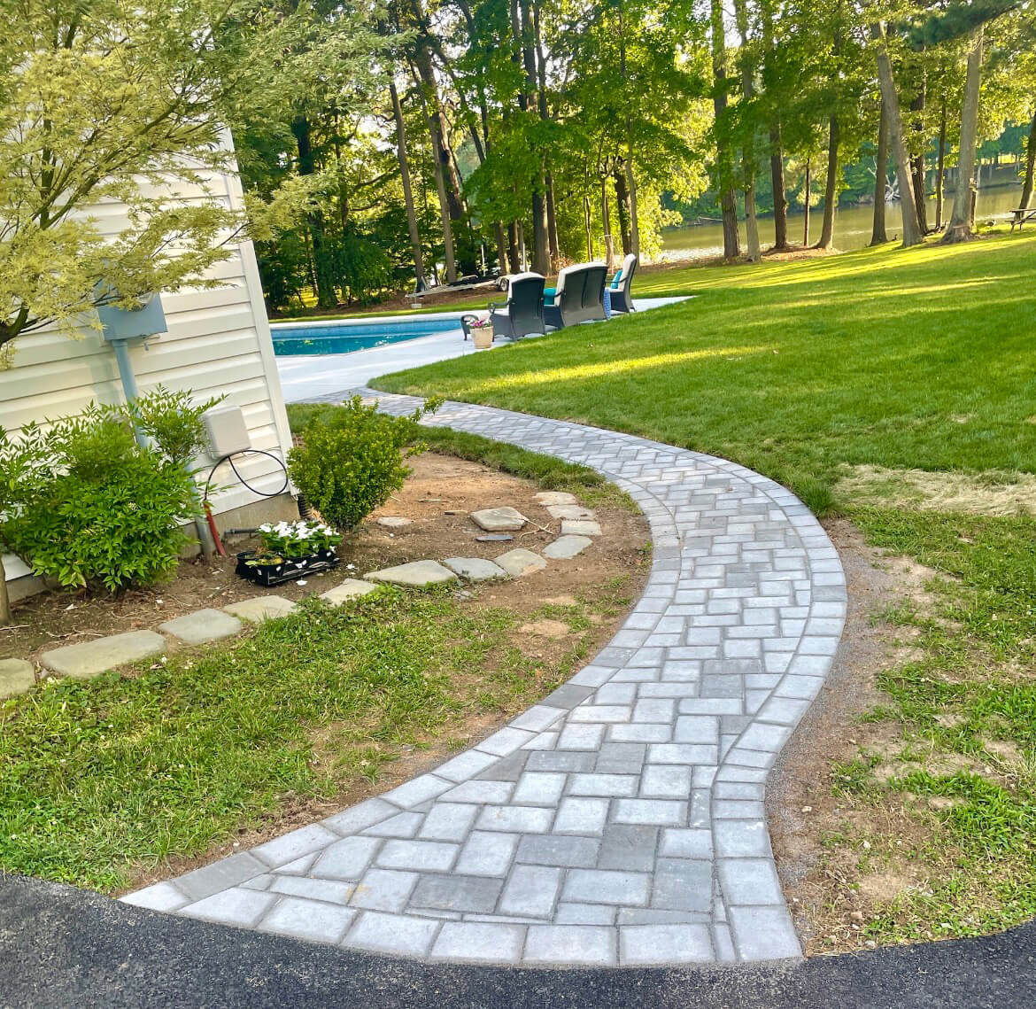 Queenstown Paver Sidewalk - Three Little Birds Outdoor Living