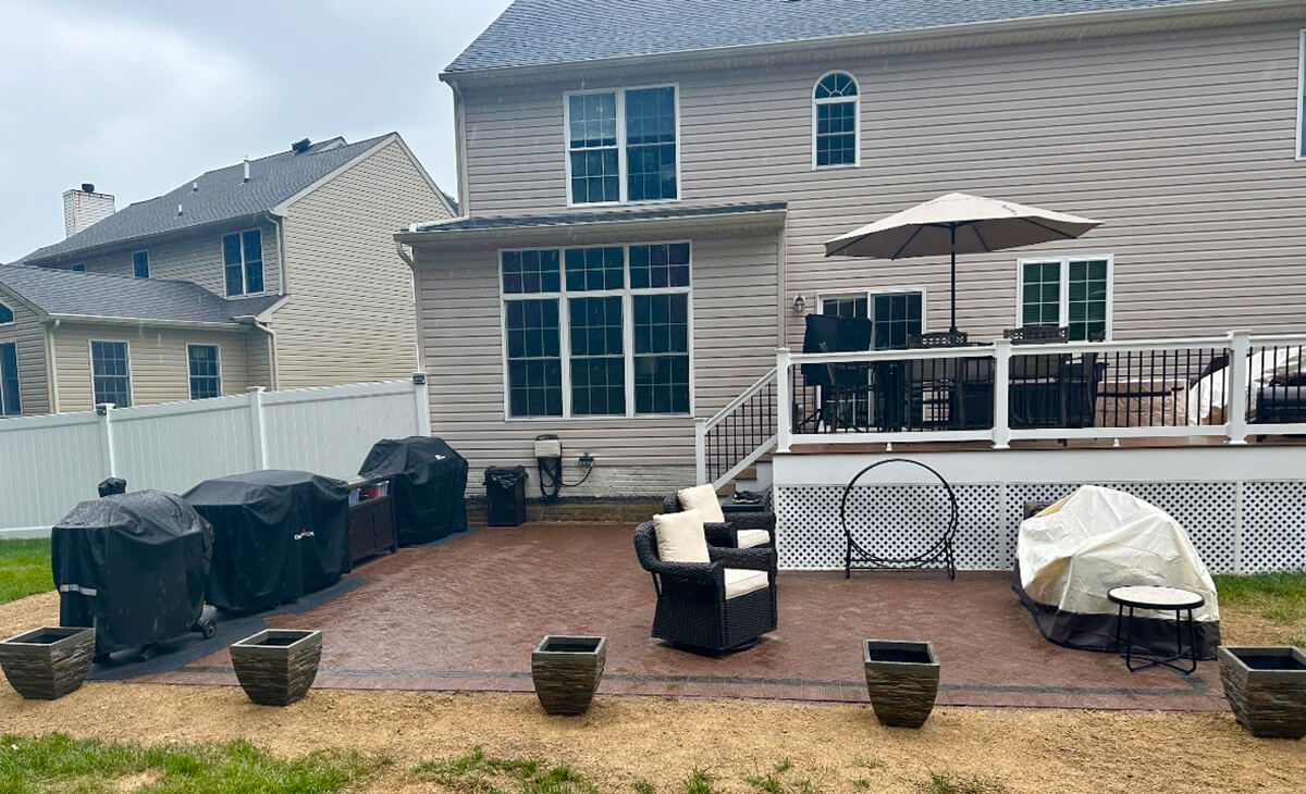 Backyard paver patio in Grasonville - Three Little Birds Outdoor Living